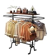 Amazon.com: SPTZQURY Round Garment Rack, Floor Standing Iron clothes ...