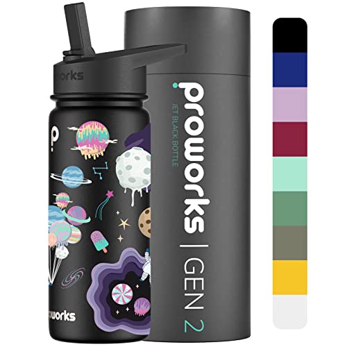 Proworks Gen 2 Insulated Water Bottles With Straw Lid, 540ml Stainless ...