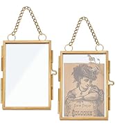 Amazon.com - OLYCRAFT 6pcs Gold Mini Glass Hanging Frame 2.7x2.7x0.3 ...