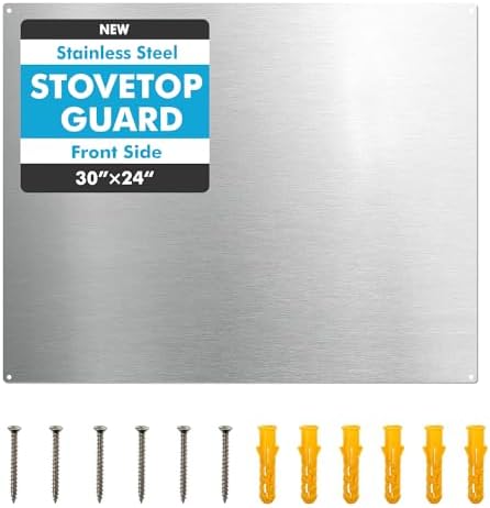 Amazon.com: 24" By 30" Stainless Steel Stove Backsplash Splatter Guard ...