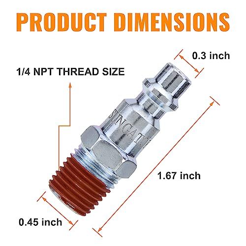 Snapklik.com : SUNGATOR 35-Pack 1/4-Inch NPT Male Industrial Air Plug ...