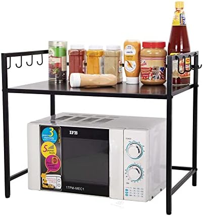 A To Z Hub Multipurpose Decorative Microwave Oven Stand With 8 Hooks ...