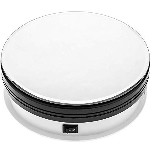 PrimeMatik – Powered rotating base display 15cm white lazy susan with ...