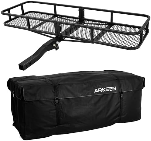 Amazon.com: VEVOR 60x24x6 in Hitch Mount Cargo Carrier, 500lb Capacity ...