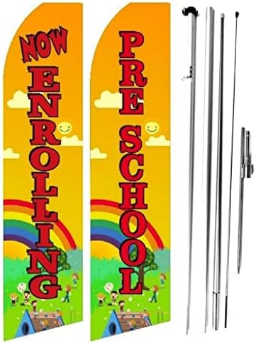 Amazon.com: OnPoint Wares Preschool Now Enrolling Flags – 2 Pack | 2.5 ...