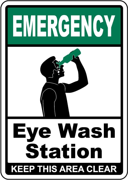Emergency EyeWash Station - Sign | Foam Board Fixed on Waterproof ...