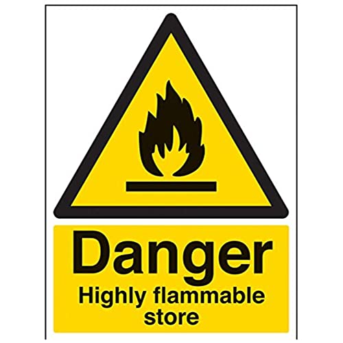 VSafety Danger, Highly Flammable Store Warning Sign – Portrait – 300mm ...