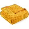 PAVILIA Mustard Yellow Throw Blanket for Couch Bed, Soft Fleece Throws ...