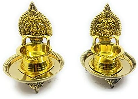 Buy RAMA METAL Gajalakshmi Metal Deepam Set Online at Low Prices in ...