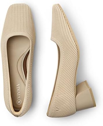 Amazon.com | VIVAIA Women's Pumps Melody 2.0 Square Toe Chunky Heels ...