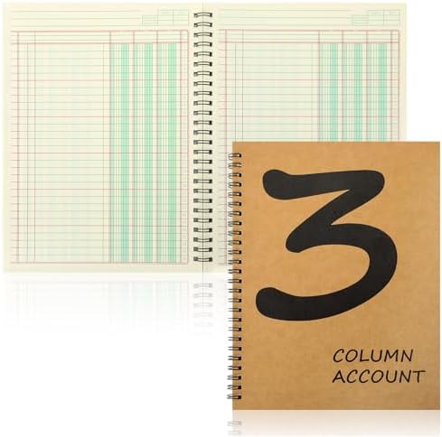 Amazon.com : 2 Pcs Accounting Ledger Book 3 Column 7 * 9.25inch ...