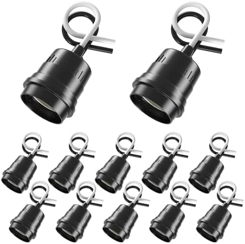 12pcs Lamp Base Waterproof Black Pigtail Lamp Holder Socket 250V 6A (12 ...