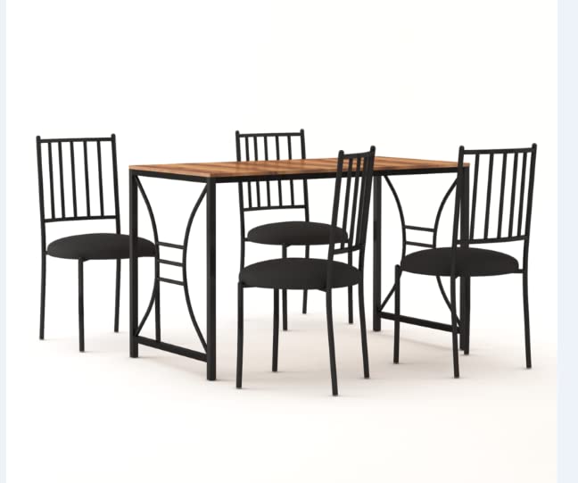 ANISHWAR Metal Framing Dining Table Set for Home | Engineered Wood Top ...
