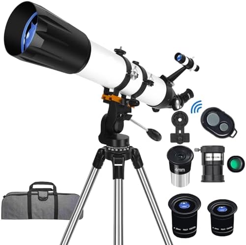 Amazon.com : Telescope, 90mm Aperture 900mm Astronomical Refractor Telescope for Adults High ...