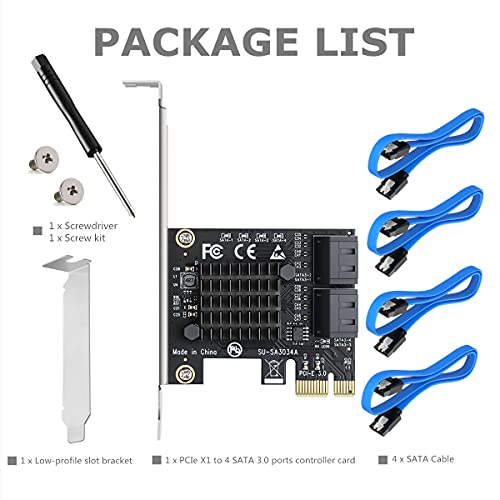 Snapklik.com : PCIe SATA Card 4 Port,PCI Express To SATA 3.0 Ports ...