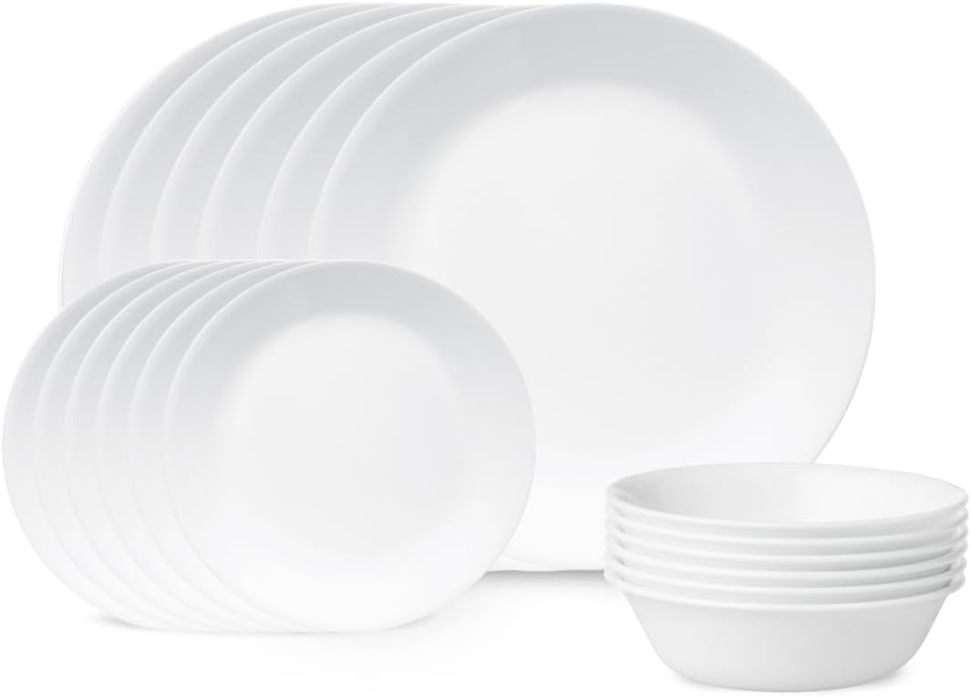 Amazon.com | Corelle Dinnerware Set (12pc Set, Winter Frost White ...