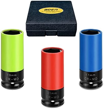 YEKEPRO 21mm 6" Extra-long Thin Wall Wheel Protector Impact Deep Socket ...