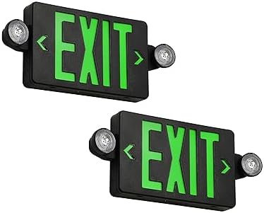 GZRUIYANG Black Housing Exit Sign with Emergency Lights Green, LED ...