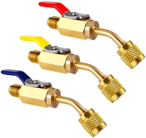 Amazon.com: 3Pcs A2L R-32 R-454B Ball Valve Adapter 1/4" Left-Hand ...