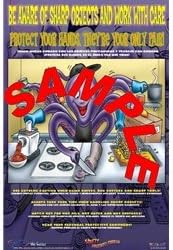 Amazon.com: Safety Poster, Be Aware of Sharp Objects and Work With Care ...