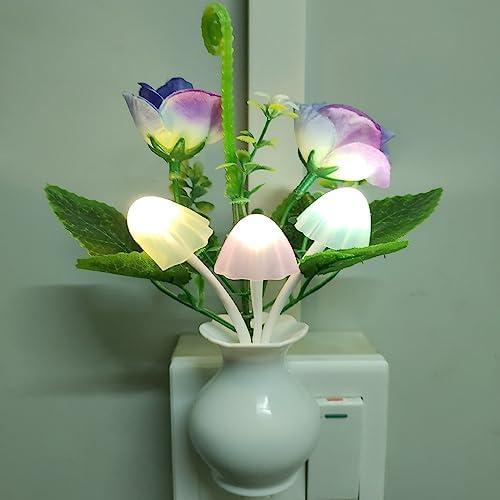 Plug-in Night Light, Night Light with Auto Dusk to Dawn Sensor, RGB LED ...
