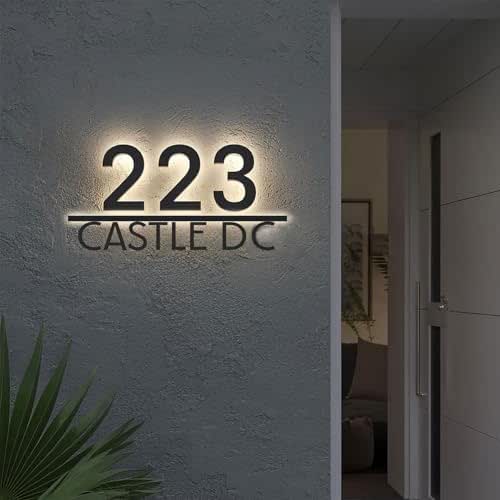 Amazon.com: Custom LED House Numbers Sign Modern Illuminated Backlit ...