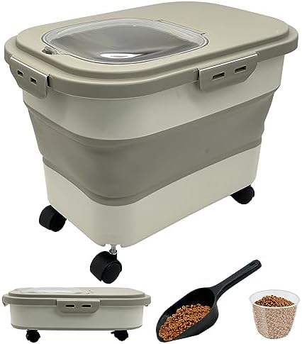 Amazon.com: VCEPJH Collapsible Dog Food Storage Container 20 Lb Pet ...