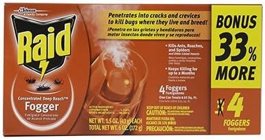 Amazon.com : Raid, One Pack of 4-Count, 1.5 OZ, Concentrated Fogger ...