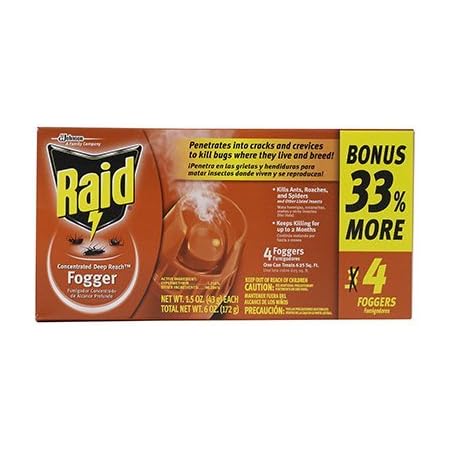 Amazon.com : Raid, One Pack of 4-Count, 1.5 OZ, Concentrated Fogger ...