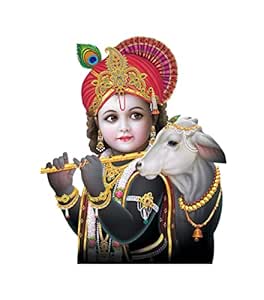 Decor Kraft Cow with Bansuri Wle Baal Krishna Wall Sticker & Decal,Size ...