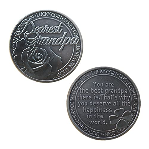 Dearest Grandpa Lucky Coin Collection Silver Plated Embossed Text with ...