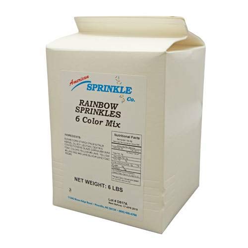 Amazon.com: American Sprinkle 6 Color Rainbow Sprinkles, 6 Pound - 4 ...