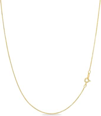 KEZEF Children's 18k Gold Over Sterling Silver Chain Necklace for Girls ...