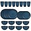 Amazon.co.jp: Yobuisg Kitchen Wheat Straw Tableware Set for 4 People 16 ...