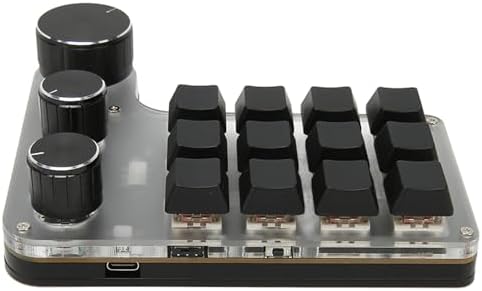 12 Key 3 Knob Gaming Keyboard, Mini Macro Mechanical Keyboard Gaming ...
