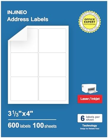 Amazon.com : 1/2" x 1-3/4" Return Address Labels, POLONO Easy Peel ...
