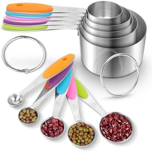 Amazon.com: Measuring Cups and Spoons Set Stainless Steel-Measuring ...
