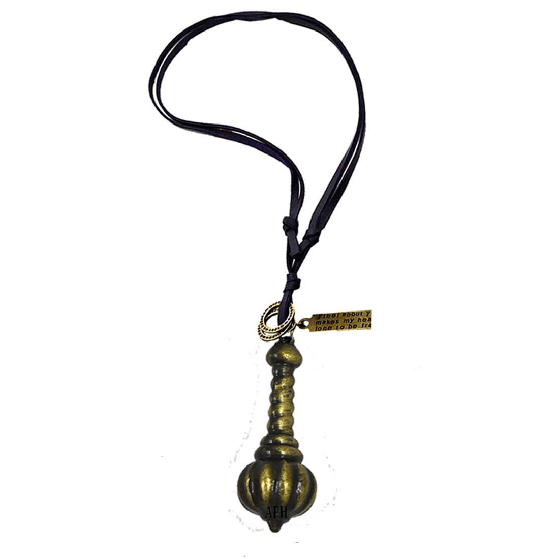 Buy AFH Mahabali Hanuman Gada Religious Bronze Locket With Leather Cord ...