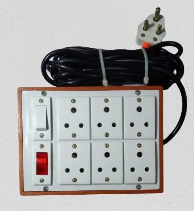 Extension Board Heavy Duty Cable 3 Meter Wire with 6 Anchor Socket and ...