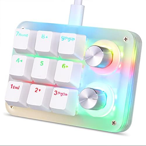 Amazon.com: Koolertron Mechanical Numpad Macro Keyboard with 2 Knobs, 9 ...