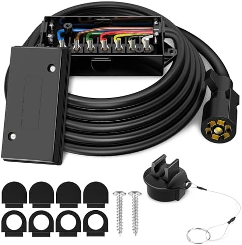 Amazon.com: GearIT 7 Way Plug Inline Trailer Cord (8 Feet) with 7 Gang ...