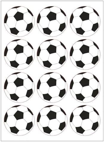 LABELS4U Football Stickers 25mm Diameter, 5 Sheets with 12 Stickers (60 ...