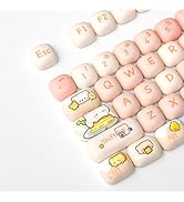 Amazon.com: Hunfuthr PBT Cute MOG Profile Keycap,137 Keys Yellow Round ...