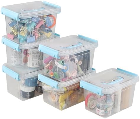 Buyitt 6-Pack 3L Small Storage Containers Boxes, Plastic Storage Box ...