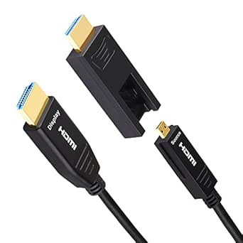 iBirdie HDMI Fiber Optic Cable 50 Feet (18Gbps 4K60hz 1080p) with Micro ...