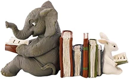 Amazon.com: Leefasy Cute Rabbit Reading Statue,Art Crafts,Resin ...