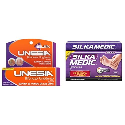 2 Pack SILKAMEDIC. Gel antimicótico de 15g + UNESIA antimicótico con ...