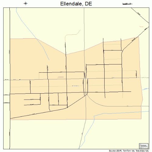 Amazon.com: Large Street & Road Map of Ellendale, Delaware DE - Printed ...