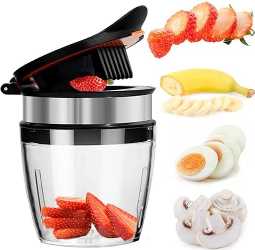 Amazon.com: Food Manual Slicer,Banana Slicer,Stainless Steel Strawberry ...