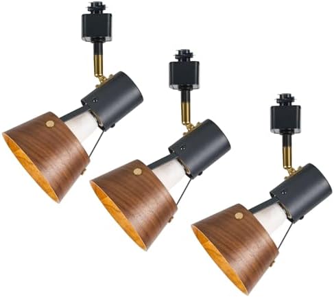 BTSOAR 360 Rotatable Wooden Ceiling Light Adjustable LED Track Lighting ...